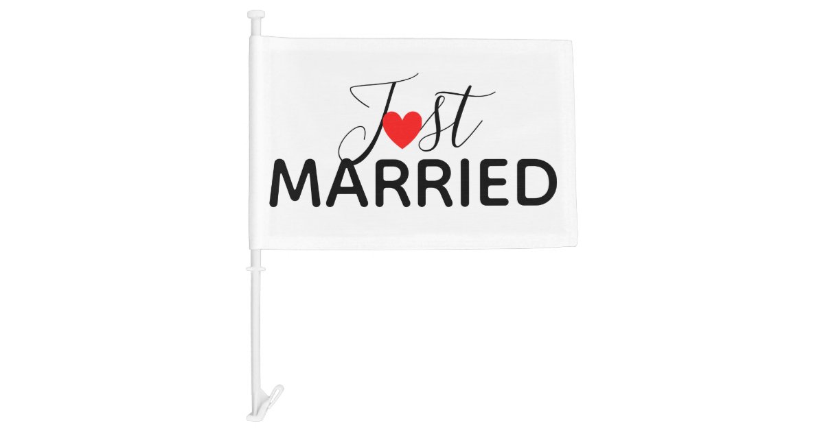 Just Married Car Flag | Zazzle