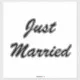 Just Married Custom Script Text Wedding Newlyweds Sticker | Zazzle