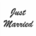 Just Married Custom Script Text Wedding Newlyweds Sticker | Zazzle