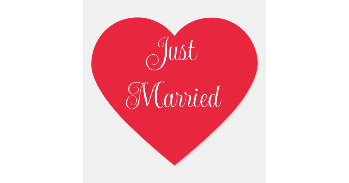 Just Married Heart Stickers | Zazzle