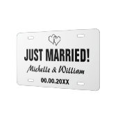 Just married license plate for wedding car | Zazzle