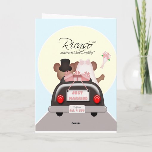 Just Married Mouse Bride and Groom Wedding Announcement | Zazzle