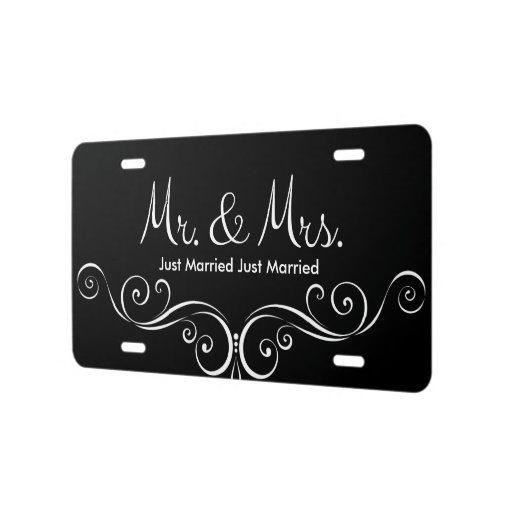 Just Married Mr And Mrs License Plate | Zazzle