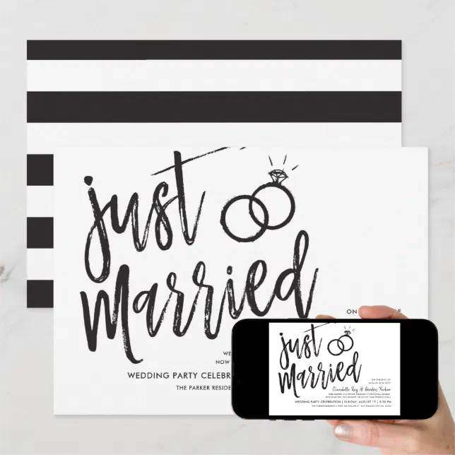 Just Married Post Wedding Party Invitation Zazzle Just Married Post Wedding Party Invitation Zazzle