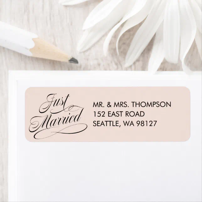 Just Married Return Address Label | Zazzle