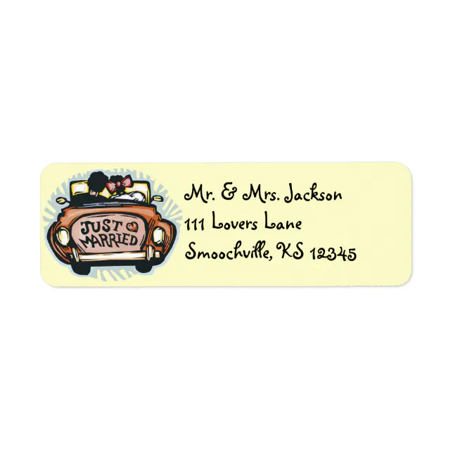 Just Married Return Address Labels | Zazzle
