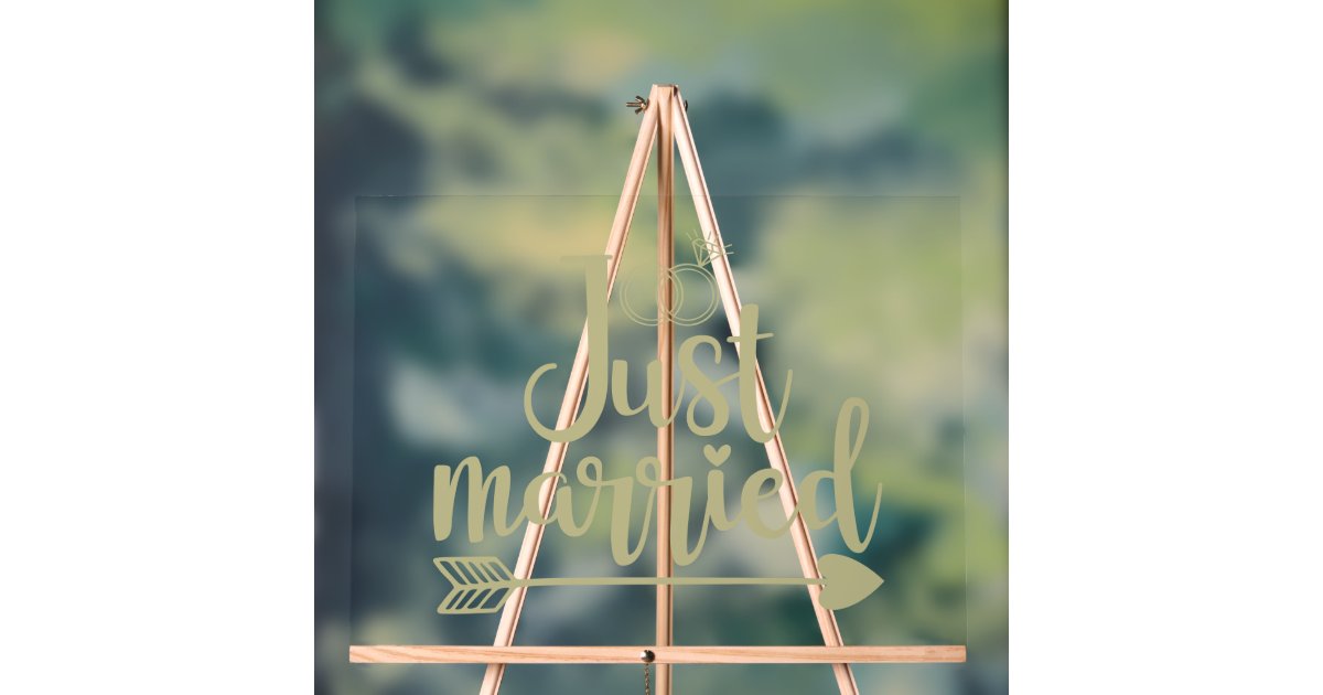 Just Married Sage Acrylic Sign | Zazzle