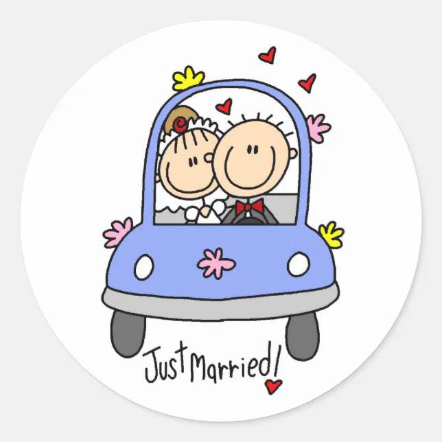 Just Married Sticker | Zazzle