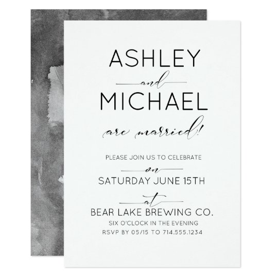 Just Married Typography Wedding Party Invitation | Zazzle.com