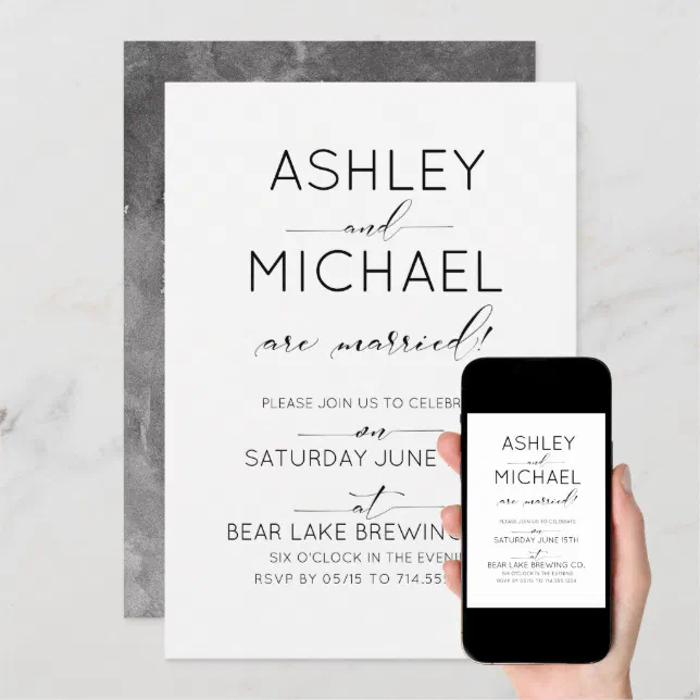 Just Married Typography Wedding Party Invitation | Zazzle Just Married Typography Wedding Party Invitation | Zazzle