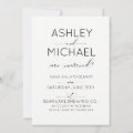 Just Married Typography Wedding Party Invitation | Zazzle
