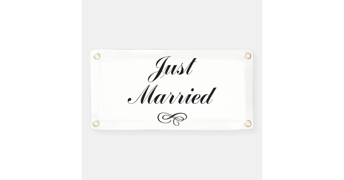 Just Married Vintage Wedding Car Sign Banner | Zazzle