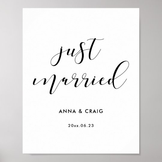 Just married wedding sign | Zazzle.com