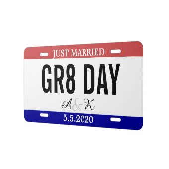 Just Married Wedding Souvenir Car Number License Plate | Zazzle