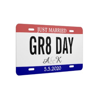 Just Married Wedding Souvenir Car Number License Plate | Zazzle