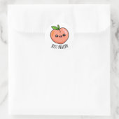 Just Peachy Funny Peach Pun Classic Round Sticker | Zazzle