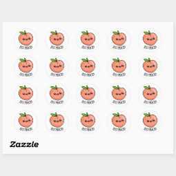 Just Peachy Funny Peach Pun Classic Round Sticker | Zazzle