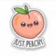 Just Peachy Funny Peach Pun Sticker | Zazzle