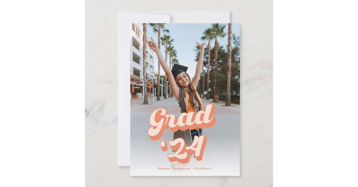 Just Peachy Grad Announcement | Zazzle