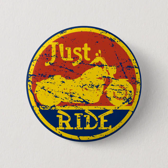 Just Ride Motorcycle Logo Pin | Zazzle