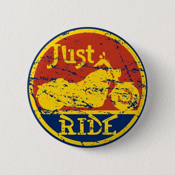 Just Ride Motorcycle Logo Pin | Zazzle.com