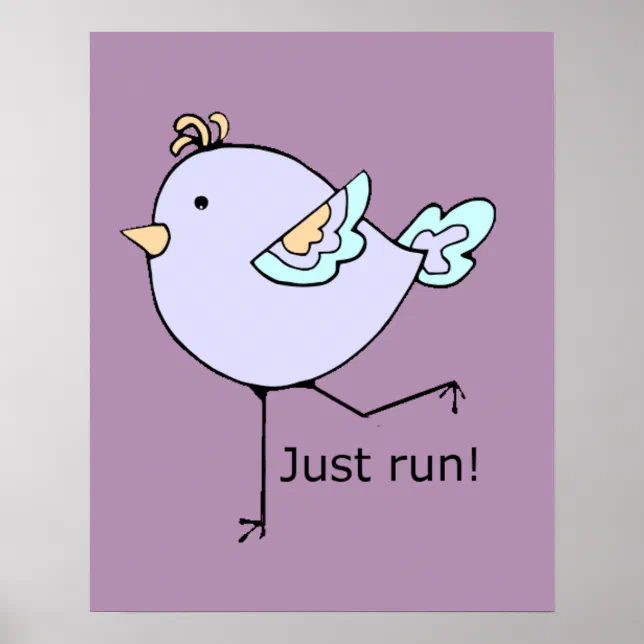 Just Run Motivational Quote for Running Fans Poster | Zazzle
