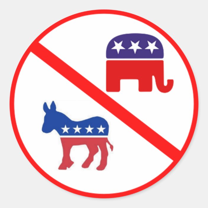 Just Say No to Republicans and Democrats Classic Round Sticker | Zazzle.com