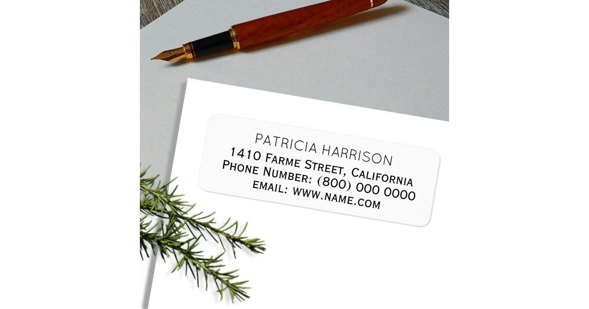 Just Simple & Clean Address Information Label | Zazzle