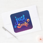 Just Smile Square Sticker | Zazzle
