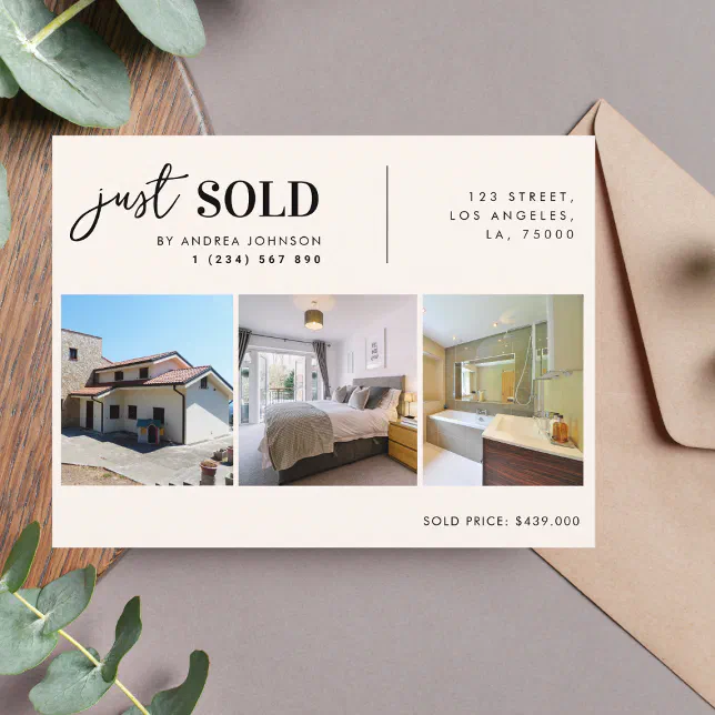 Just Sold Property Real Estate Realtor Marketing Postcard | Zazzle