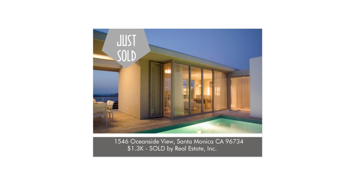 JUST SOLD Real Estate postcard | Zazzle.com