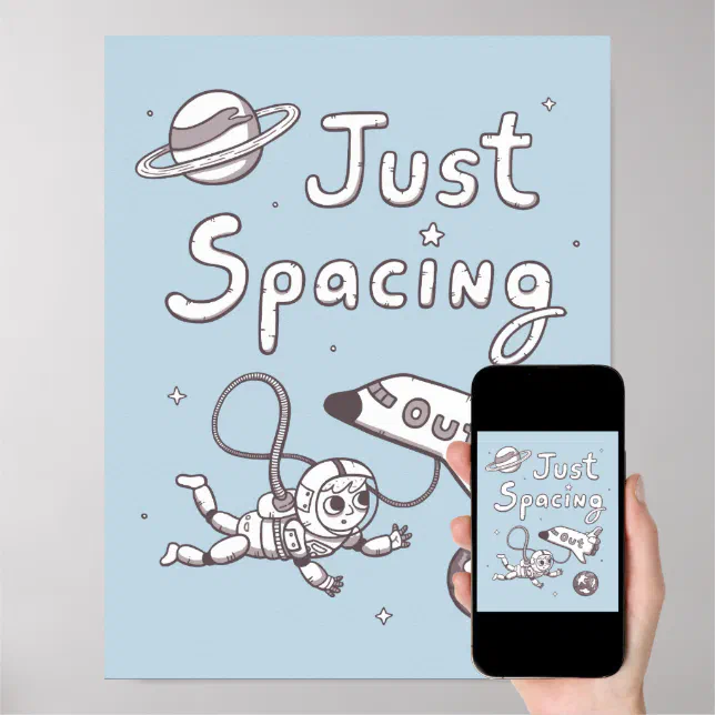 Just Spacing Out in Space Puns Doodle Poster | Zazzle