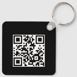 JUST TAP | QR Code Business Card JET BLACK Keychain | Zazzle