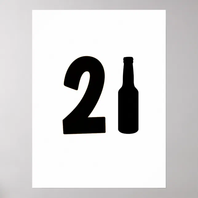 Just Turned 21 Beer Bottle 21st Birthday Poster | Zazzle
