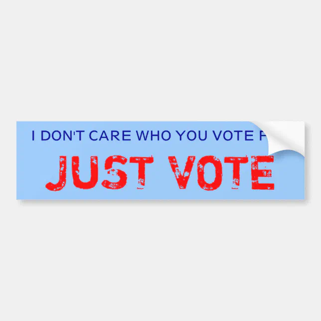 JUST VOTE bumper sticker | Zazzle