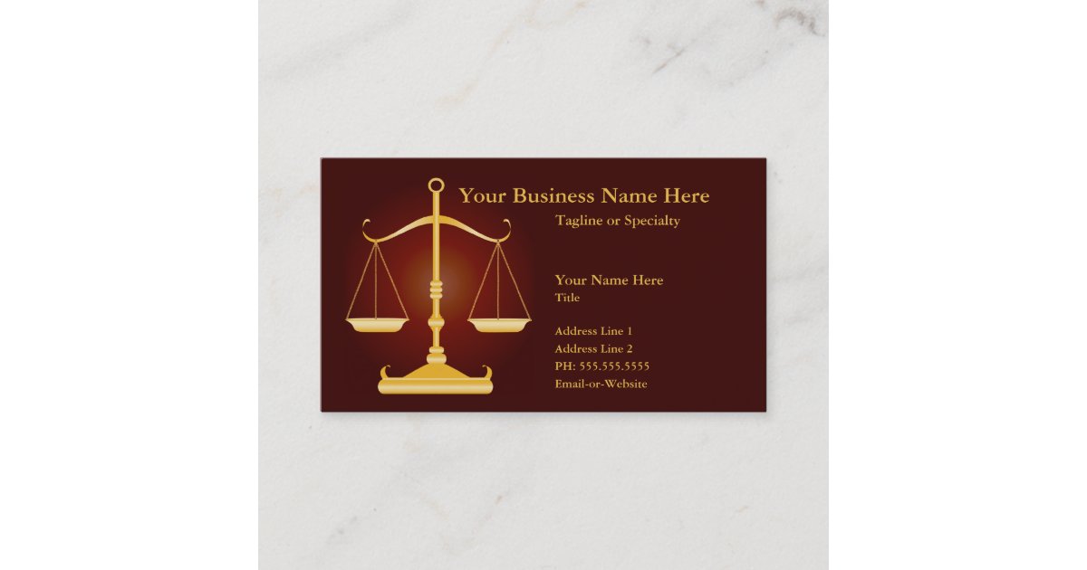 justice business card | Zazzle
