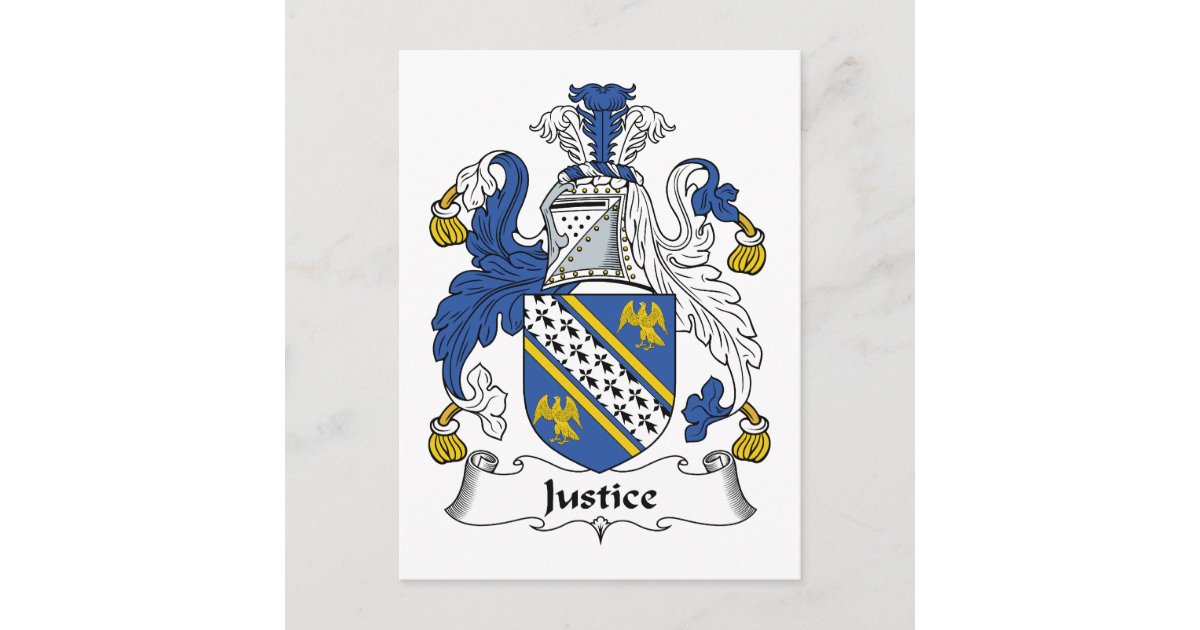 Justice Family Crest Postcard | Zazzle