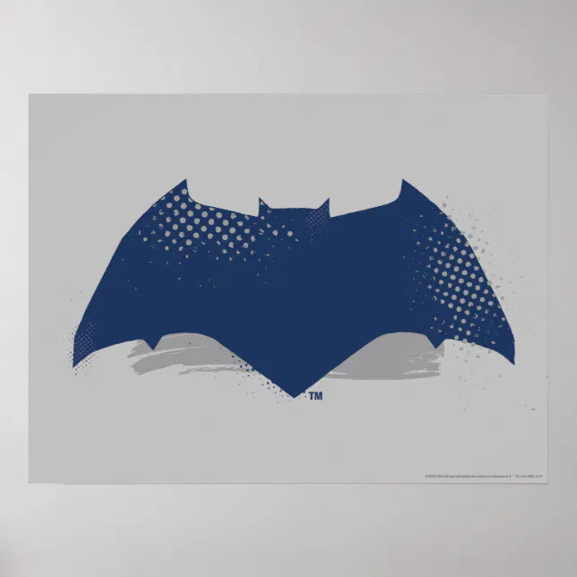 Justice League | Brush & Halftone Batman Symbol Poster | Zazzle