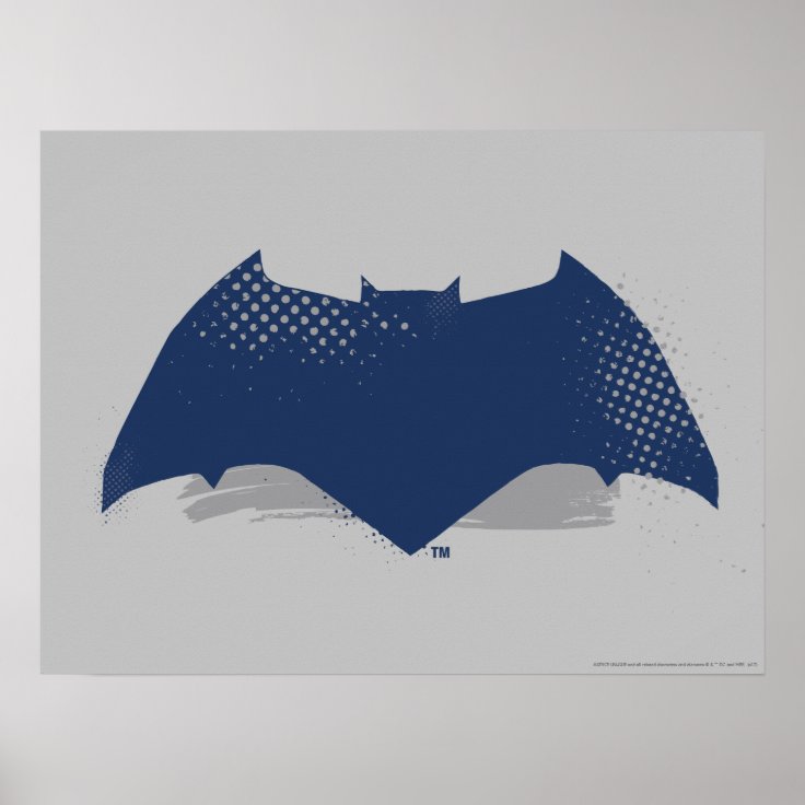 Justice League | Brush & Halftone Batman Symbol Poster | Zazzle