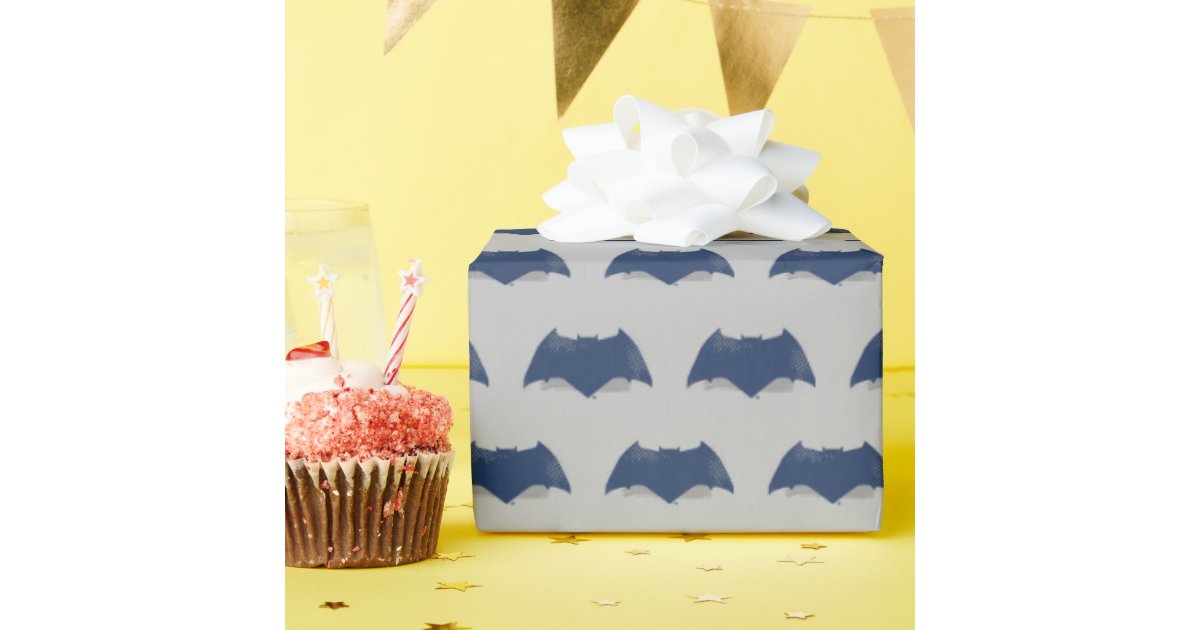 Justice League | Brush & Halftone Batman Symbol Wrapping Paper | Zazzle