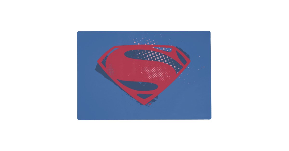 Justice League | Brush & Halftone Superman Symbol Placemat | Zazzle
