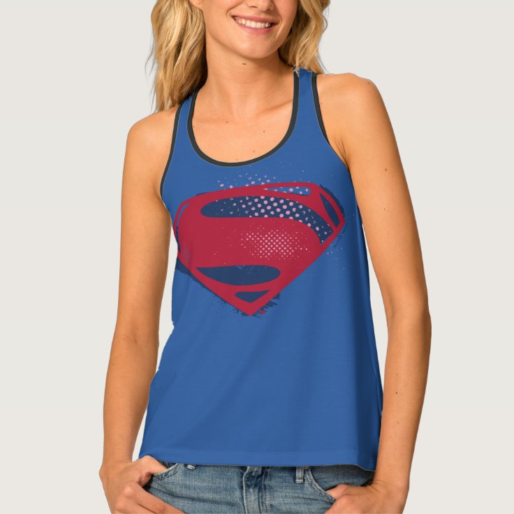 Justice League | Brush & Halftone Superman Symbol Tank Top | Zazzle