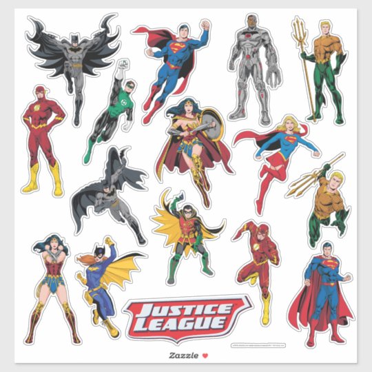 Justice League Contour Sticker Set | Zazzle.com