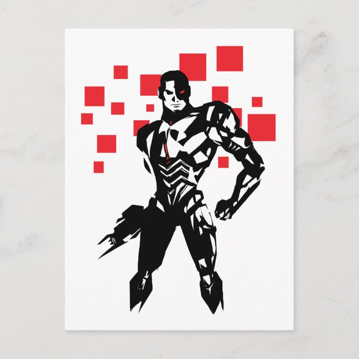 Justice League | Cyborg Digital Noir Pop Art Postcard | Zazzle.com