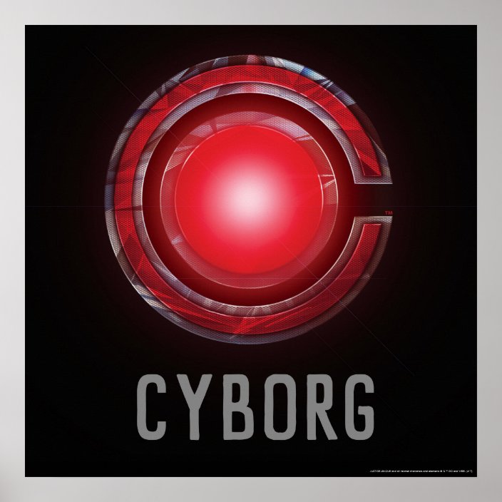 Justice League | Glowing Cyborg Symbol Poster | Zazzle.com
