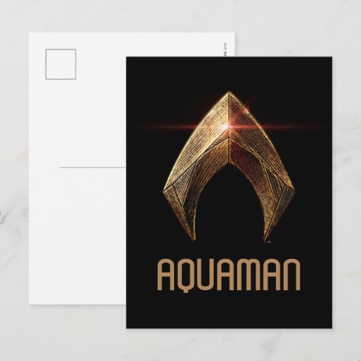 Justice League | Metallic Aquaman Symbol Postcard | Zazzle
