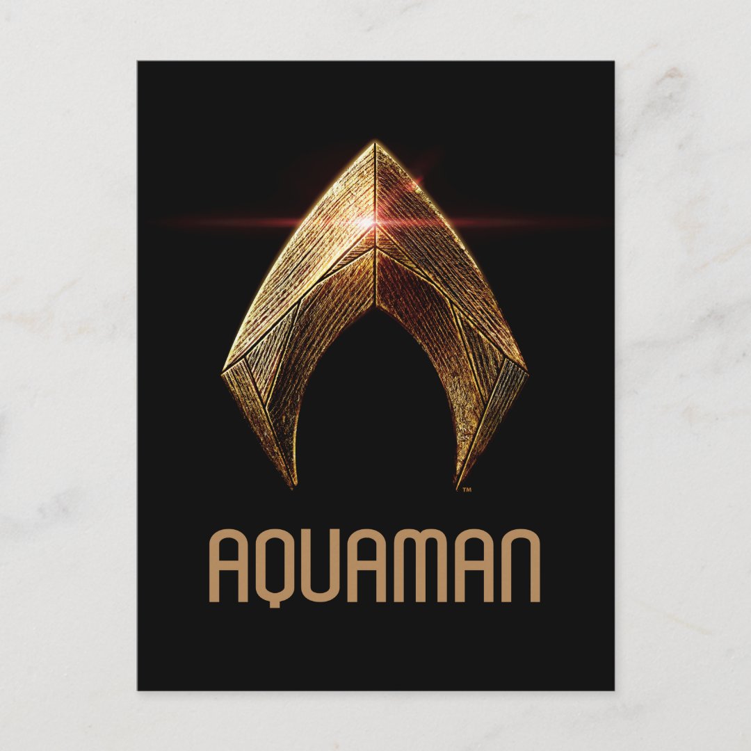 Justice League | Metallic Aquaman Symbol Postcard | Zazzle