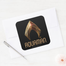 Justice League | Metallic Aquaman Symbol Square Sticker | Zazzle