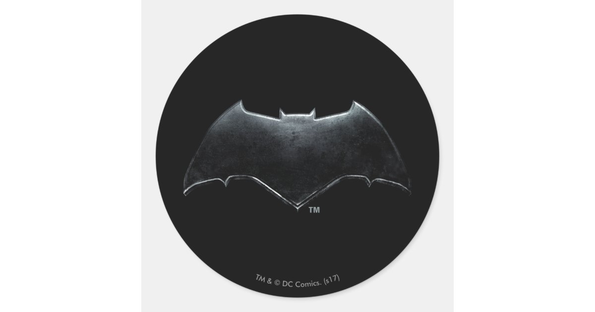 Justice League | Metallic Batman Symbol Classic Round Sticker | Zazzle