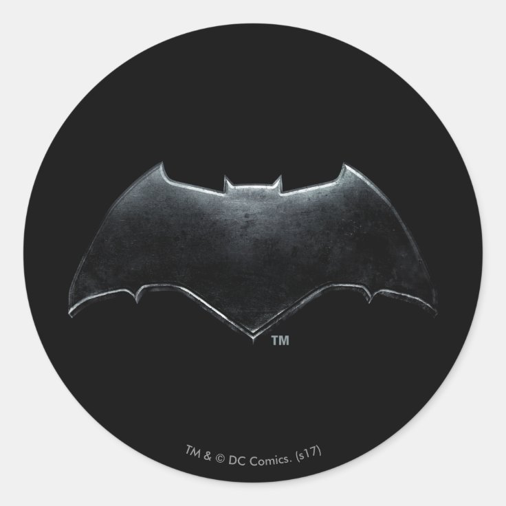 Justice League | Metallic Batman Symbol Classic Round Sticker | Zazzle